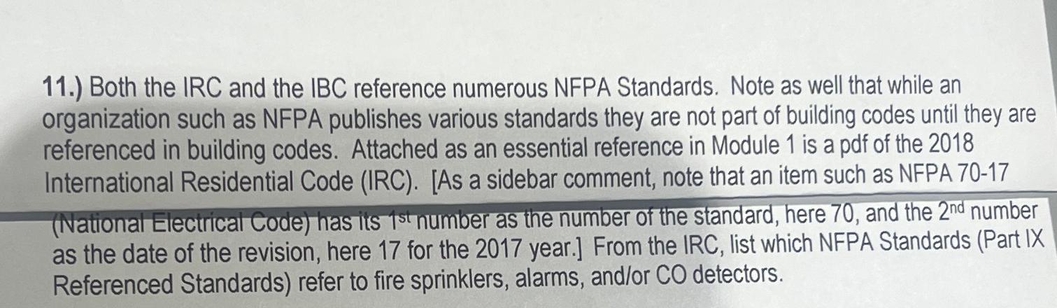 Solved 11.) ﻿Both the IRC and the IBC reference numerous | Chegg.com