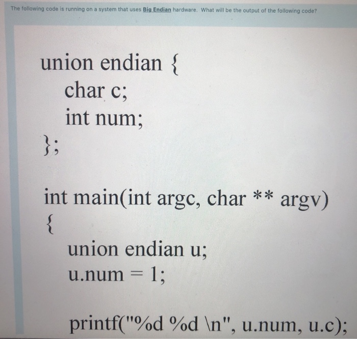 Solved The following code is running on a system that uses | Chegg.com