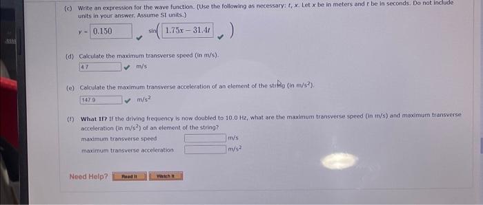 The string shown in the figure is driven at a | Chegg.com