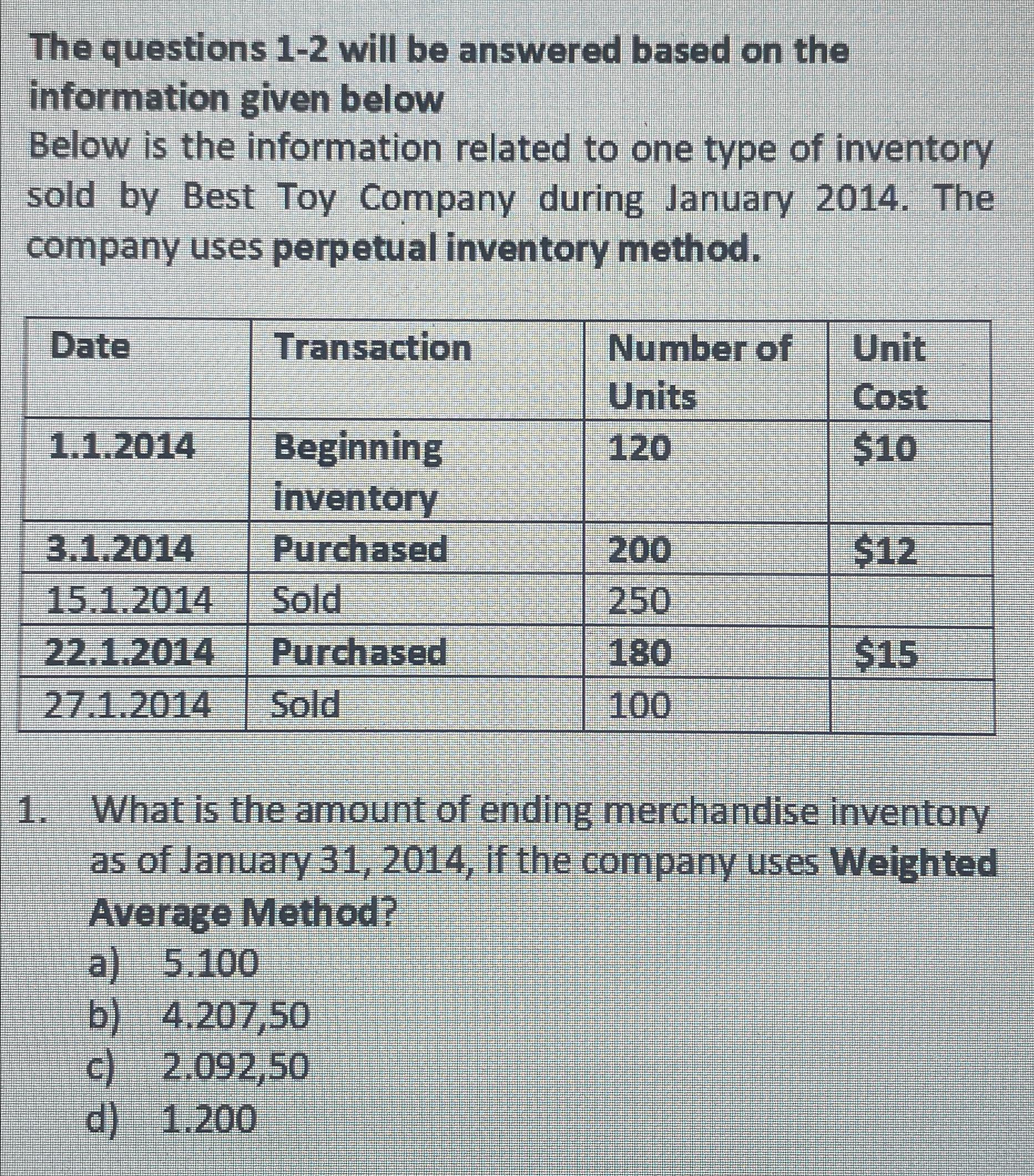Solved The questions 1-2 ﻿will be answered based on the | Chegg.com