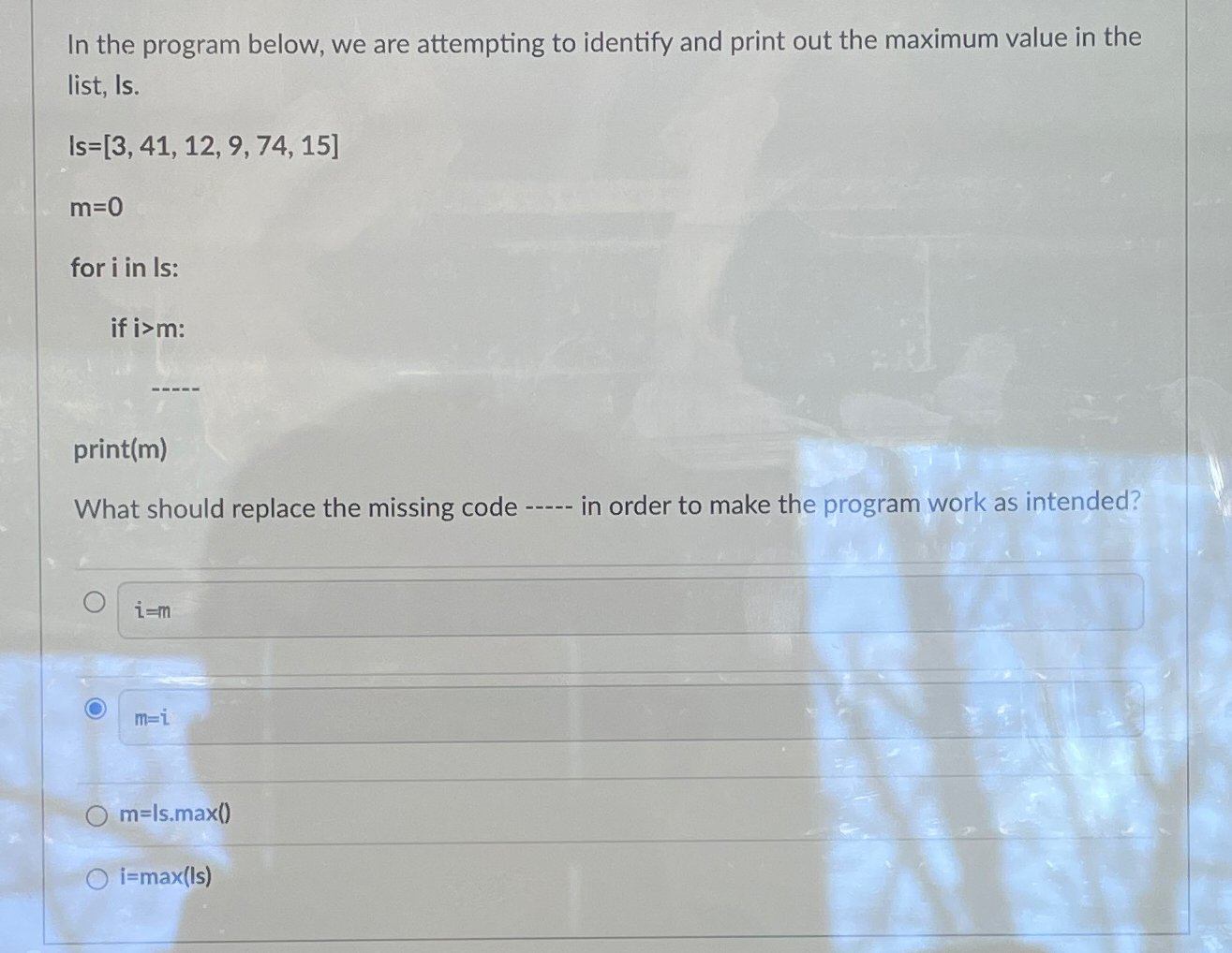 Solved In the program below, we are attempting to identify | Chegg.com