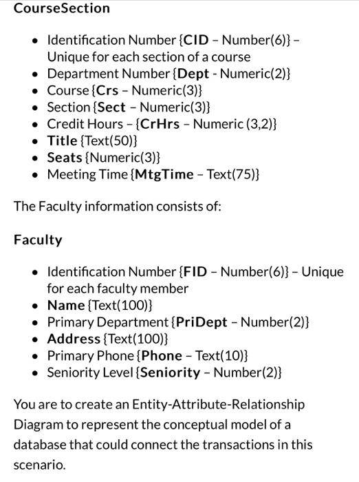 Solved CourseSection - Identification Number \{CID - | Chegg.com