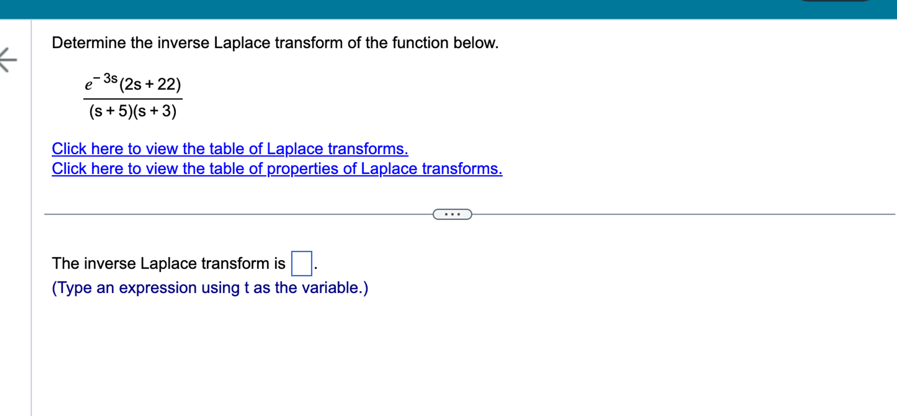 Solved Determine the inverse Laplace transform of the | Chegg.com