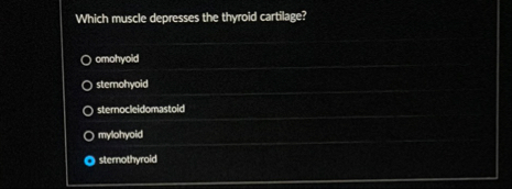 Solved Which muscle depresses the thyroid | Chegg.com