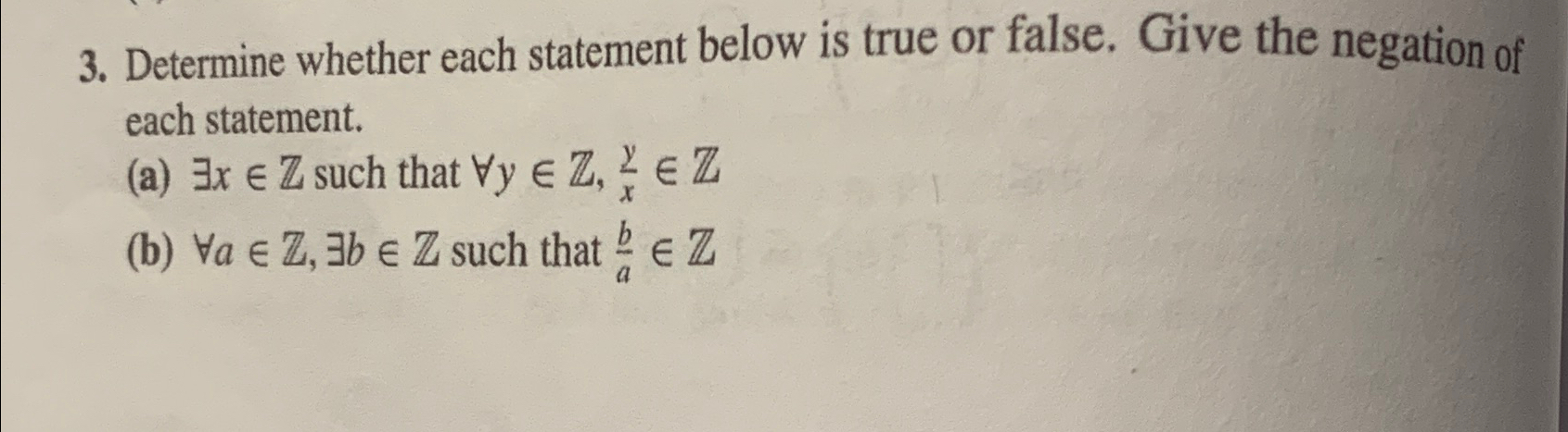 Determine whether each statement below is true or | Chegg.com