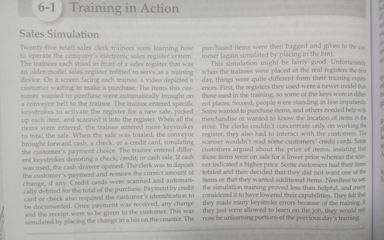 Solved 6-1 ﻿Training in ActionSales SimulationTwenty-five | Chegg.com