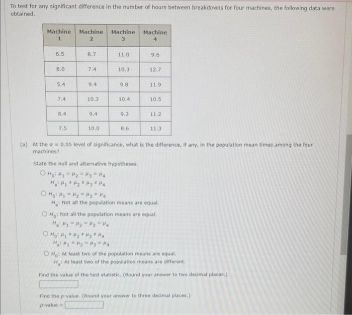 Solved To test for any significant difference in the number | Chegg.com