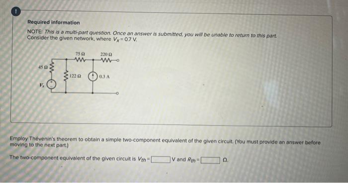 Solved Required information NOTE: This is a mult-part | Chegg.com