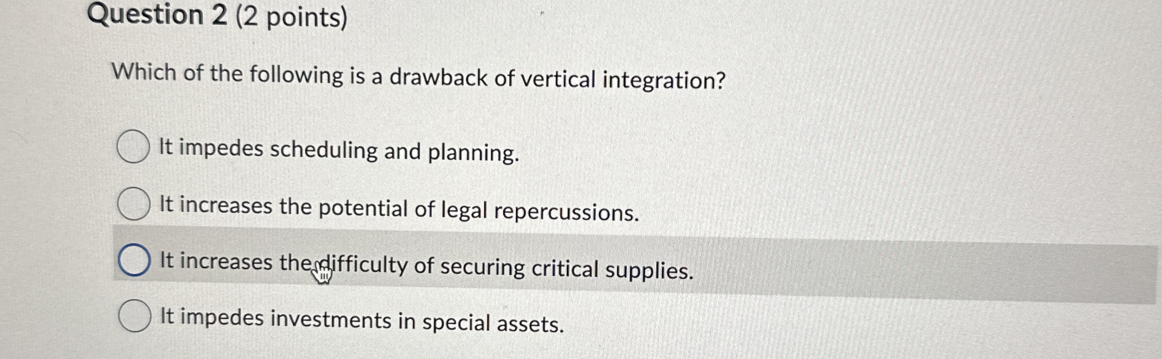 Solved Question 2 (2 ﻿points)Which of the following is a | Chegg.com