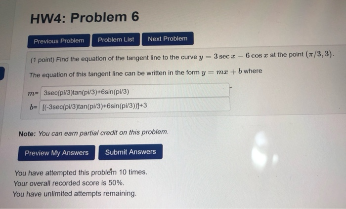 Solved HW4: Problem 6 Previous Problem Problem List Next | Chegg.com