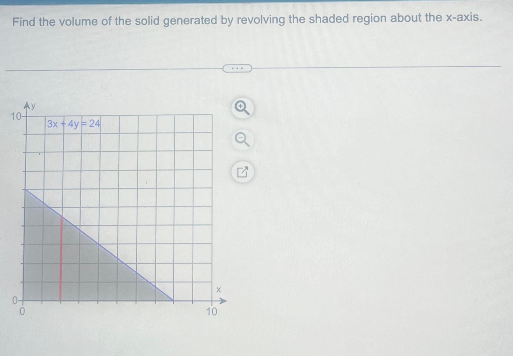 Solved Find the volume of the solid generated by revolving | Chegg.com