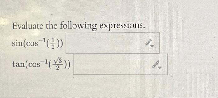 Solved Evaluate the following expressions. | Chegg.com