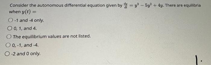 Solved Consider the autonomous differential equation given | Chegg.com