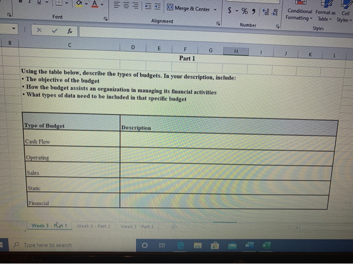 Solved Merge & Center - $ -% Font Conditional Format as Cell | Chegg.com
