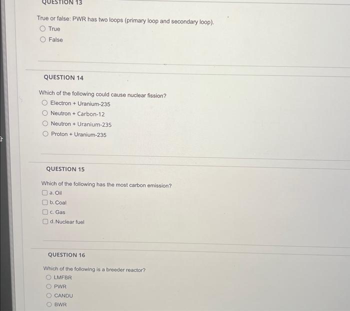 Solved True Or False Pwr Has Two Loops Primary Loop And