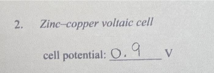 2. Zinc-copper voltaic cell cell potential: | Chegg.com