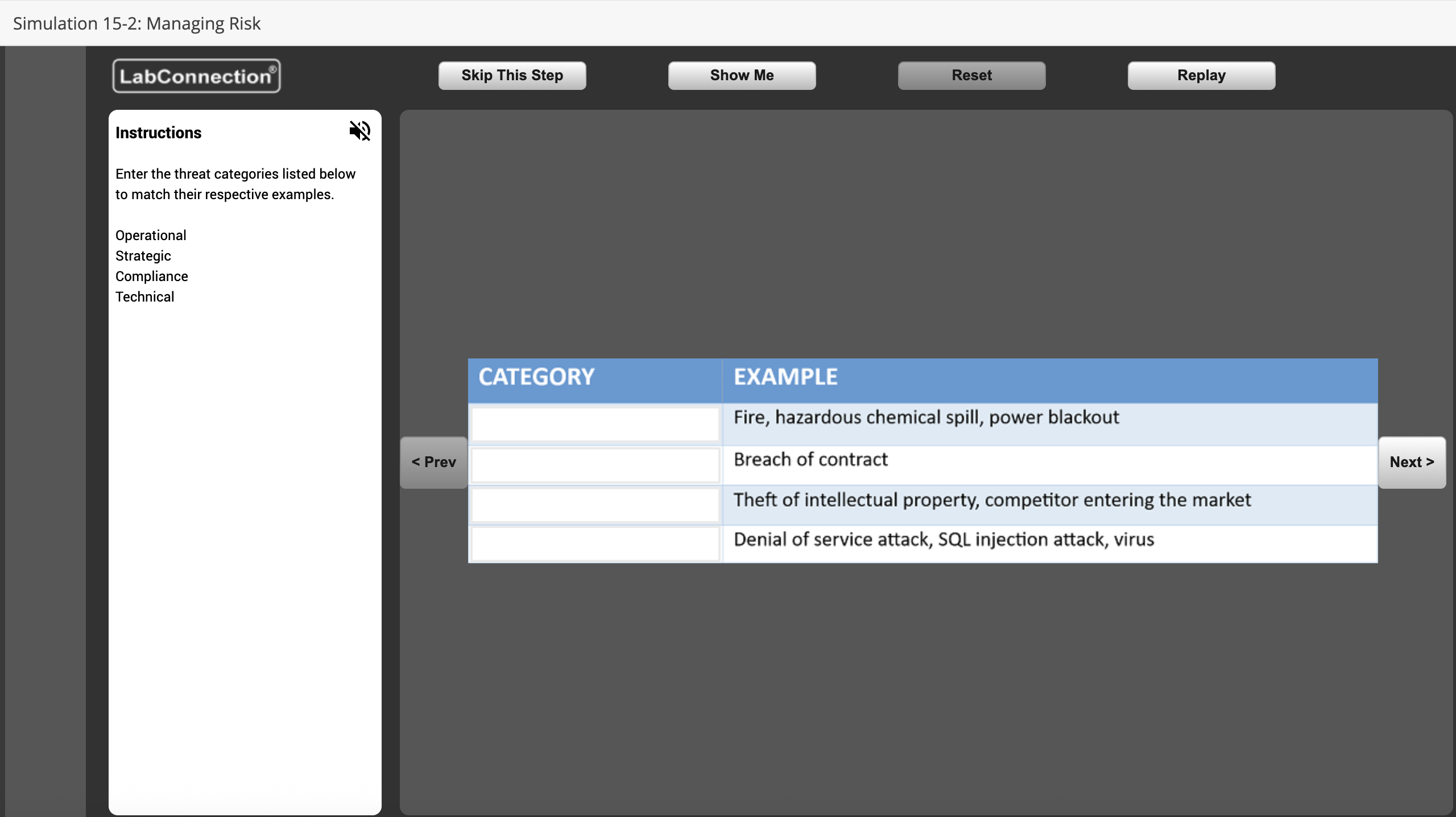 Solved Simulation 15-2: Managing Risk LabConnection | Chegg.com