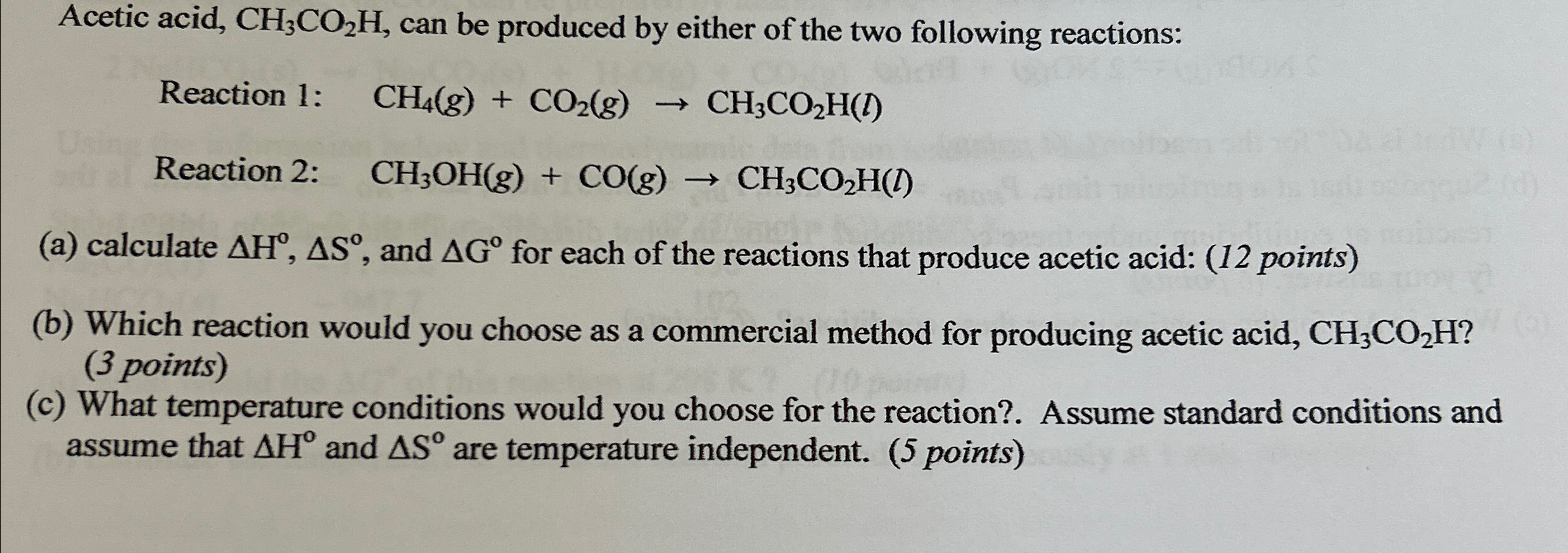 Solved Acetic acid, CH3CO2H, ﻿can be produced by either of | Chegg.com