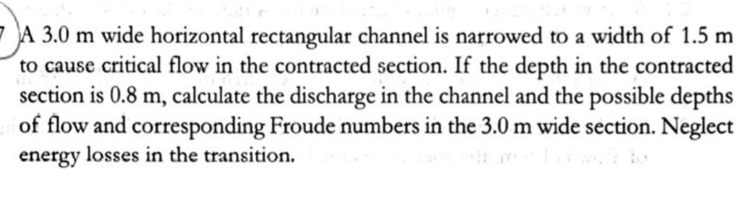 Solved A 3.0 ﻿m wide horizontal rectangular channel is | Chegg.com