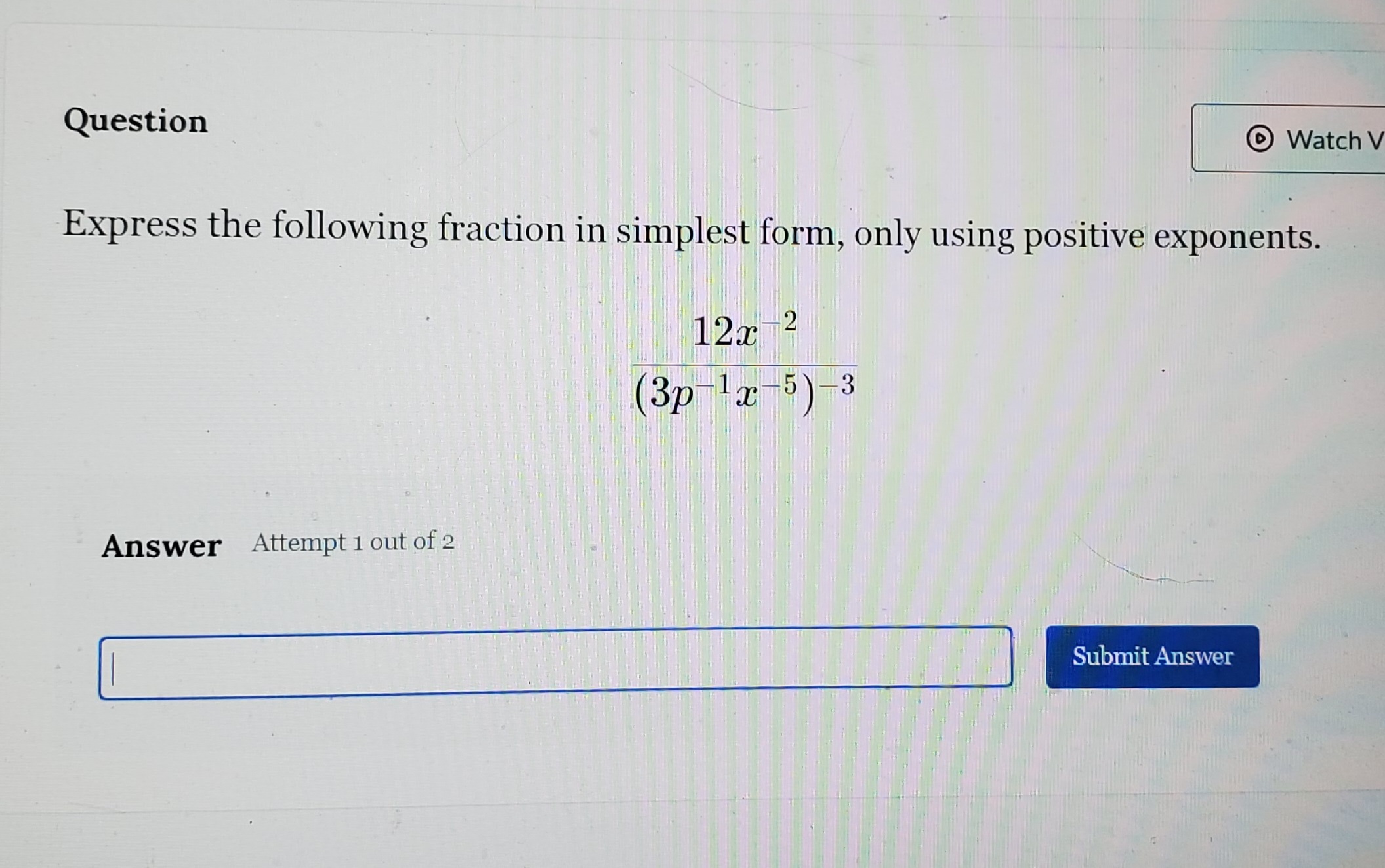Solved QuestionExpress the following fraction in simplest | Chegg.com