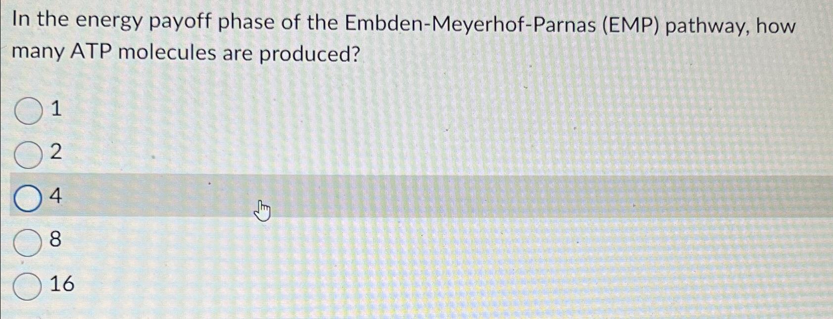 Solved In the energy payoff phase of the | Chegg.com