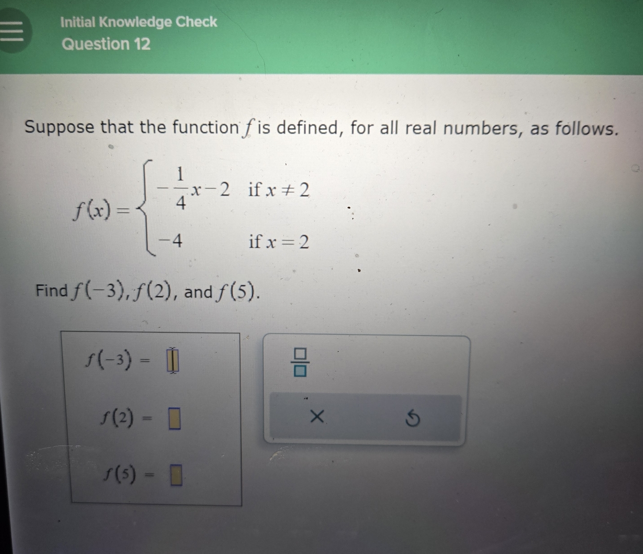 Solved Initial Knowledge CheckQuestion 12Suppose that the | Chegg.com
