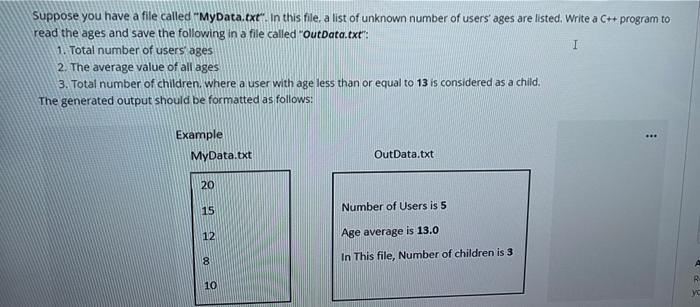 Solved Suppose you have a file called "MyData.txt". In this | Chegg.com