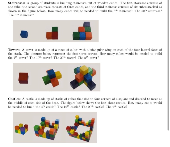 Solved Staircases: A group of students is building | Chegg.com