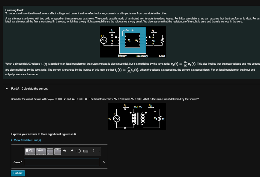 Solved Learning Goal:To understand how ideal transformers | Chegg.com
