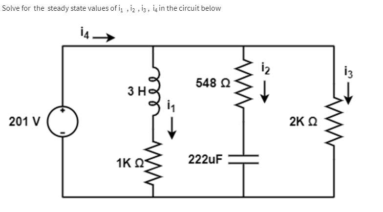 Solved Solve for the steady state values of i1,i2,i3,i4 ﻿in | Chegg.com