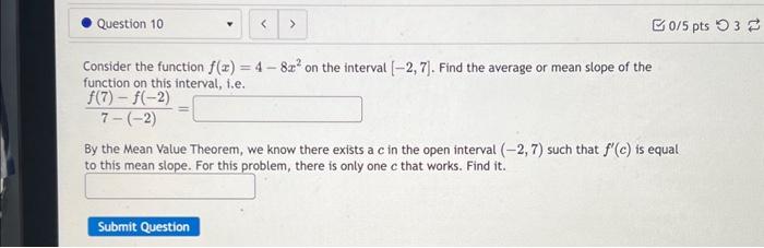 Solved Consider the function f(x)=4−8x2 on the interval | Chegg.com