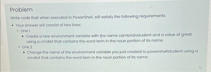 Solved Problem Write code that when executed in PowerShell, | Chegg.com