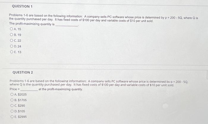 Solved Problems 1-6 are based on the following information: | Chegg.com