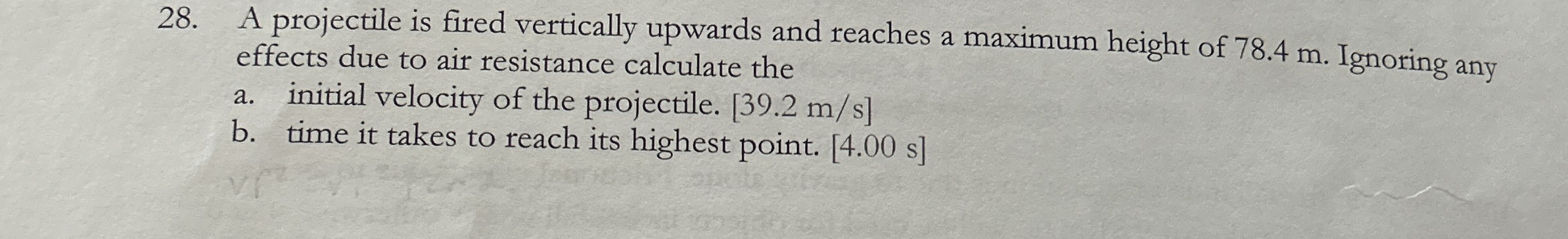 Solved A projectile is fired vertically upwards and reaches | Chegg.com