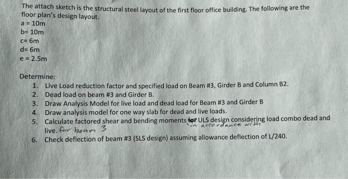 Solved The attach sketch is the structural steel layout of | Chegg.com