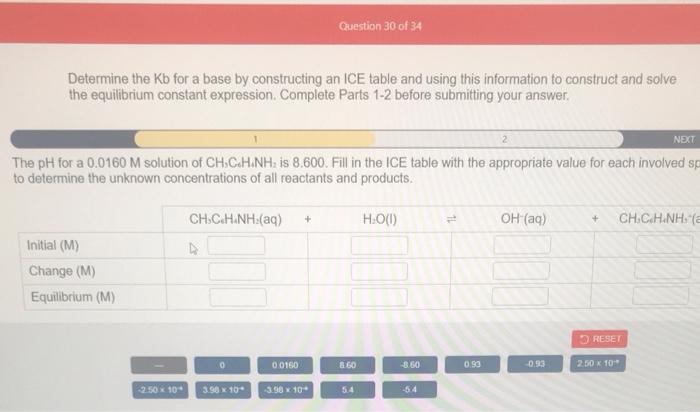 Solved Determine the Kb for a base by constructing an ICE | Chegg.com