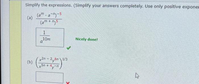 Solved Simplify the expressions. (Simplify your answers | Chegg.com