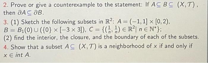Solved 2. Prove or give a counterexample to the statement: | Chegg.com