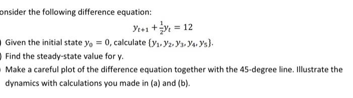 Solved onsider the following difference equation: | Chegg.com