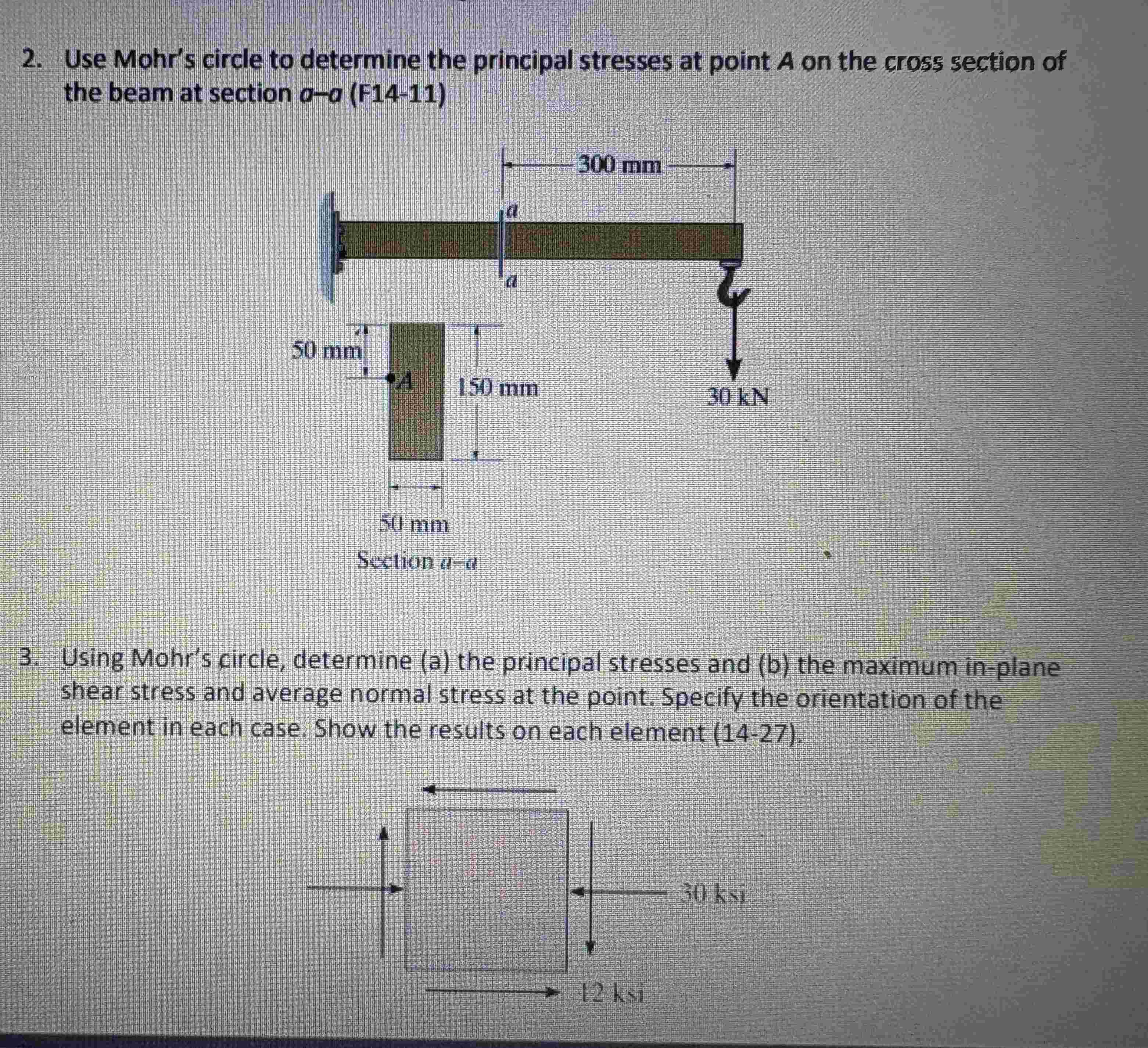 2. ﻿Use Mohr's circle to determine the principal | Chegg.com