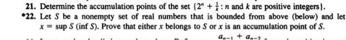 Solved 21. Determine the accumulation points of the set | Chegg.com