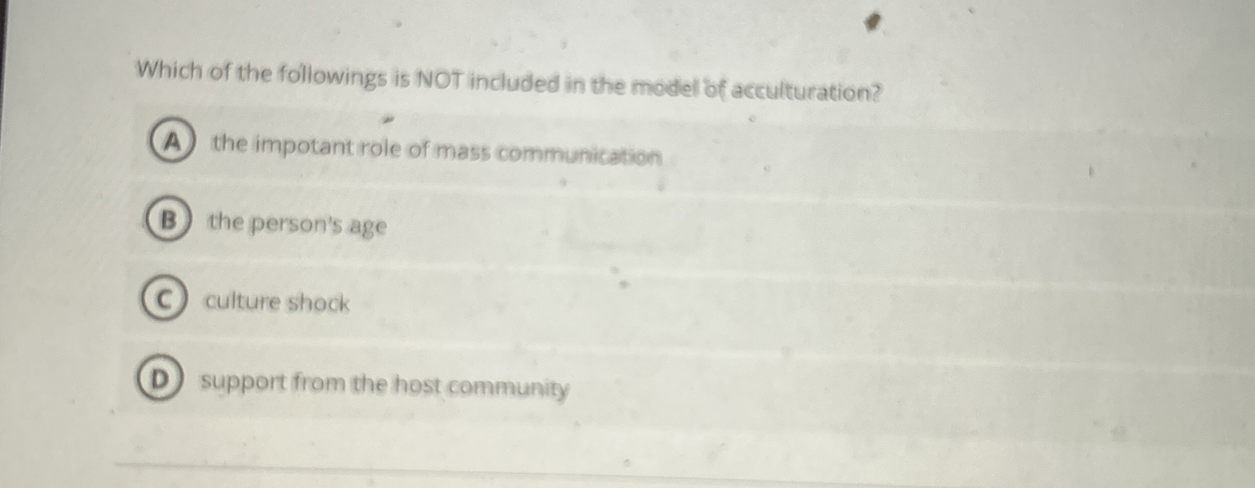 Solved Which of the followings is NOT included in the model | Chegg.com