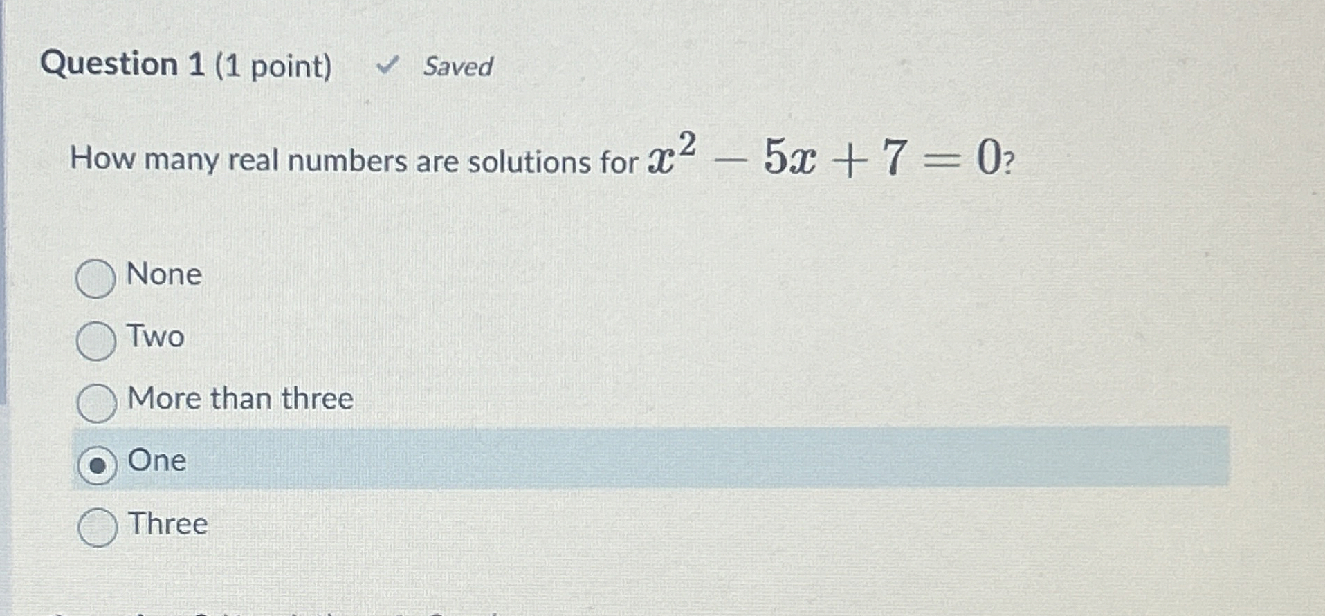 Solved Question 1 (1 ﻿point)SavedHow many real numbers are | Chegg.com