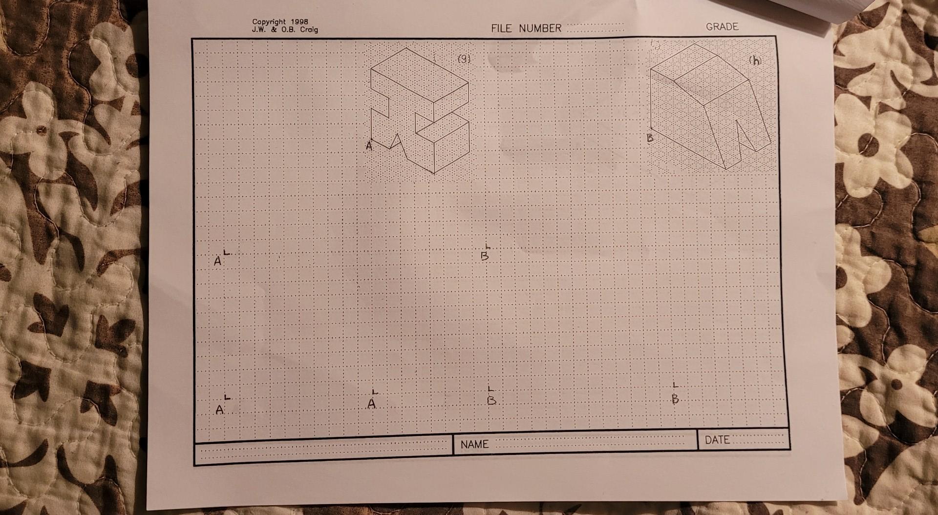 Solved draw top view, front views and si de views. | Chegg.com