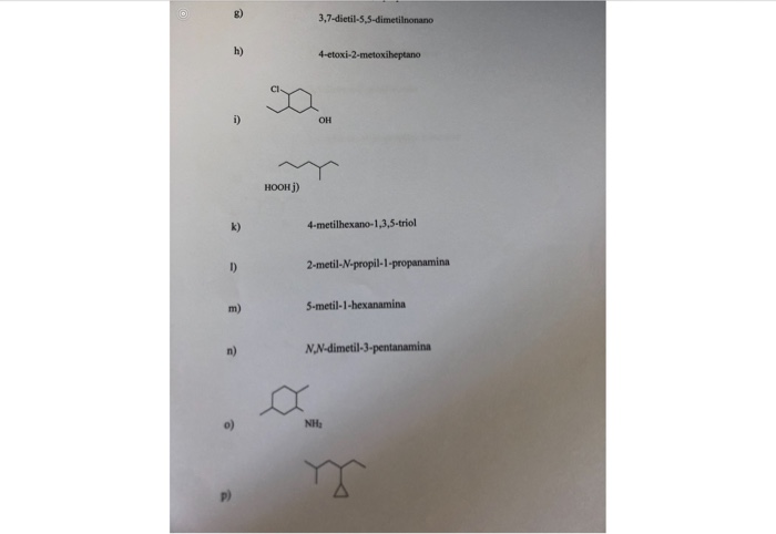 Solved Enter the name IUPAC or draw the structure of the | Chegg.com
