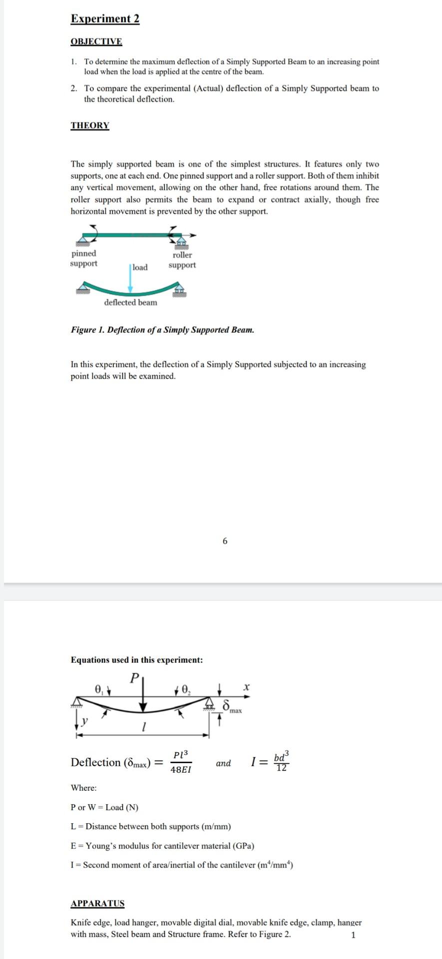 Solved Experiment 2 OBJECTIVE 1. To determine the maximum | Chegg.com