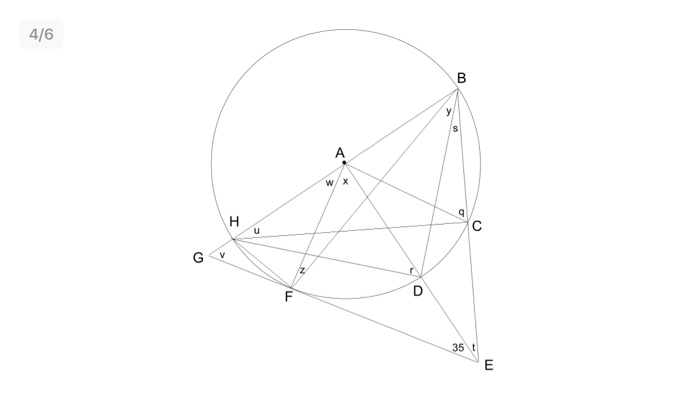 Solved 4. (12 points) In the diagram below, A is the center | Chegg.com