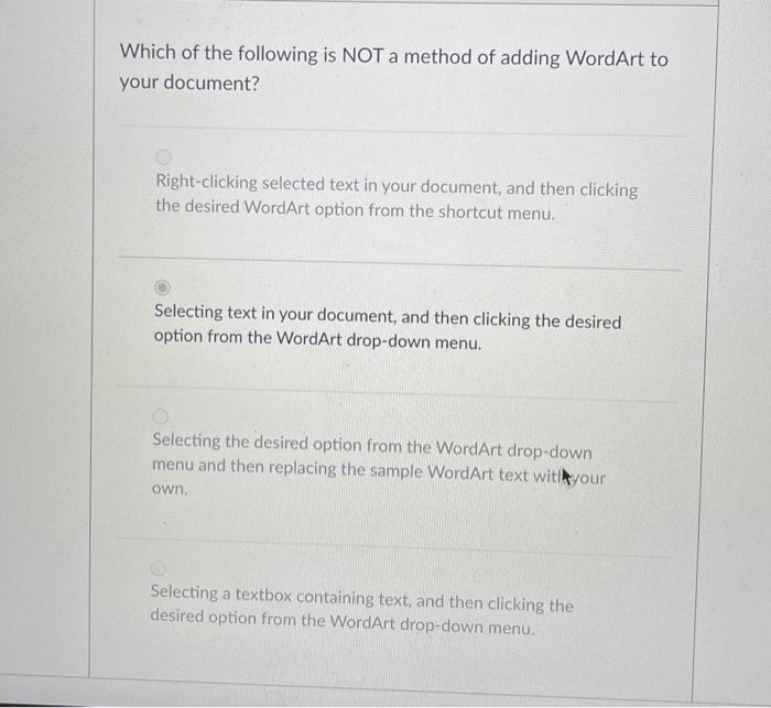 Solved which of the following is not a method of adding | Chegg.com