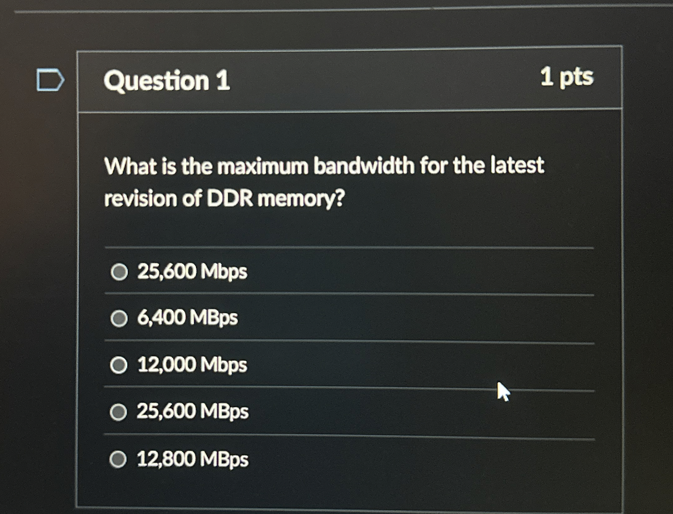 Question 11 ﻿ptsWhat is the maximum bandwidth for the | Chegg.com