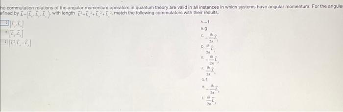ne commutation relations of the angular momentum | Chegg.com